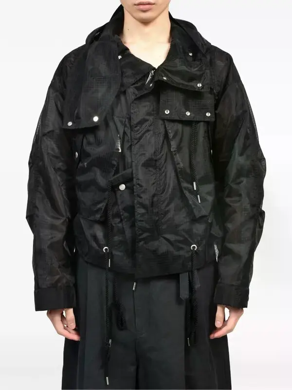 BED J.W. FORD Hooded Grid-texture Jacket