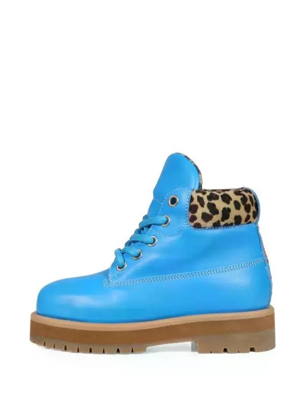 PDF Strada Low Leopard-print Boots - Blue