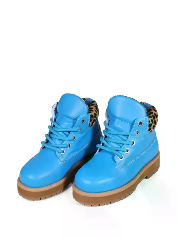 PDF Strada Low Leopard-print Boots - Blue