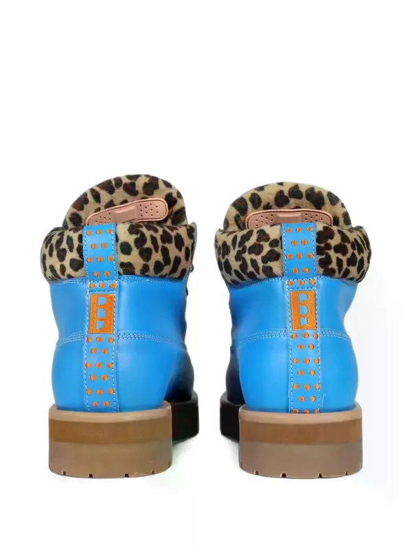 PDF Strada Low Leopard-print Boots - Blue