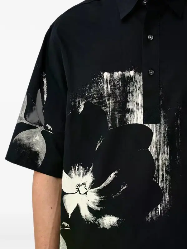 Armani Exchange Floral-print Short-sleeve Shirt
