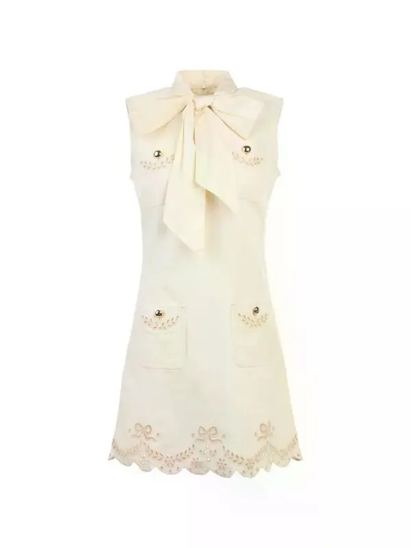 SELF-PORTRAIT Broderie Denim Mini Dress