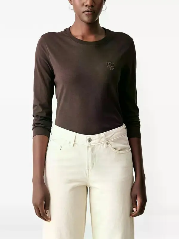 Armani Exchange Logo-embroidered Long-sleeve T-shirt