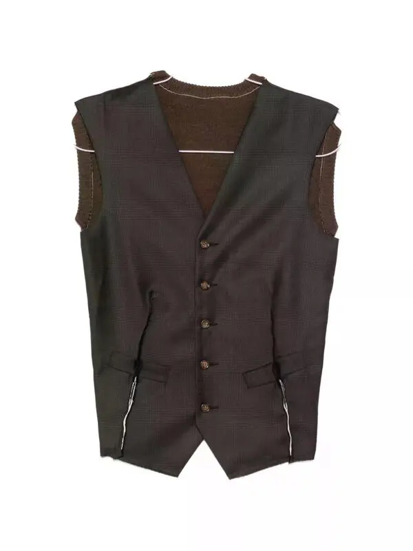SONIA CARRASCO Knitted-panel Single-breasted Waistcoat