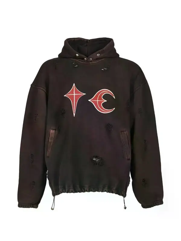 THUG CLUB Distressed Graphic-print Hoodie