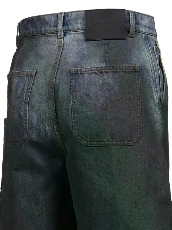 FENG CHEN WANG Gradient-effect Denim Shorts