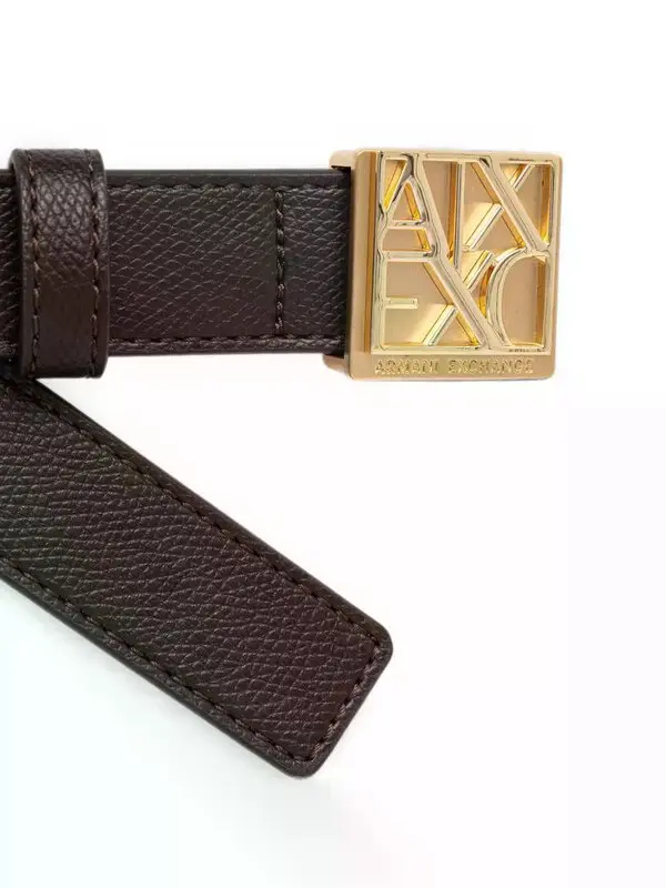 Armani Exchange Logo-plaque Pebbled Belt