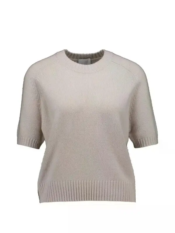 ALLUDE Short-sleeve Crew-neck Sweater