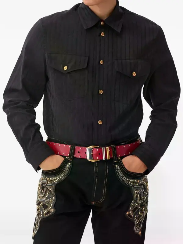 Versace Jacquard Cotton-silk Regular Shirt