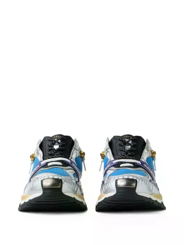 Versace Icaro Metallic Leather Sneakers
