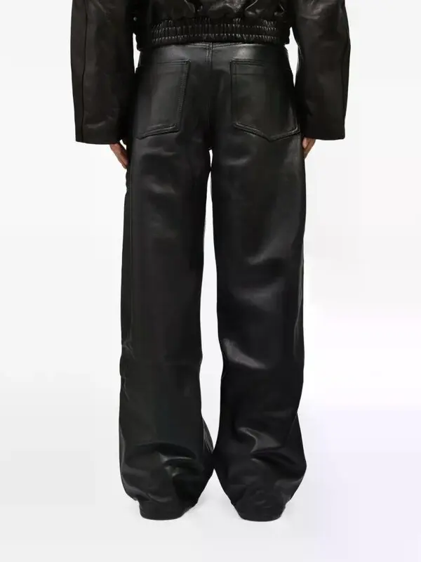 EARTHLING COLLECTIVE Stud-embellished Leather Trousers