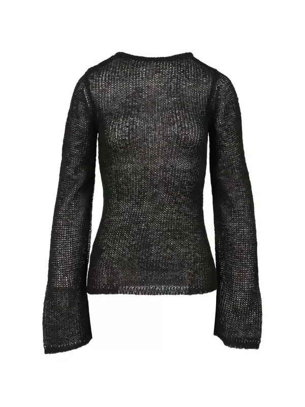 HELIOT EMIL Cut-out Flared-sleeve Sweater - Black