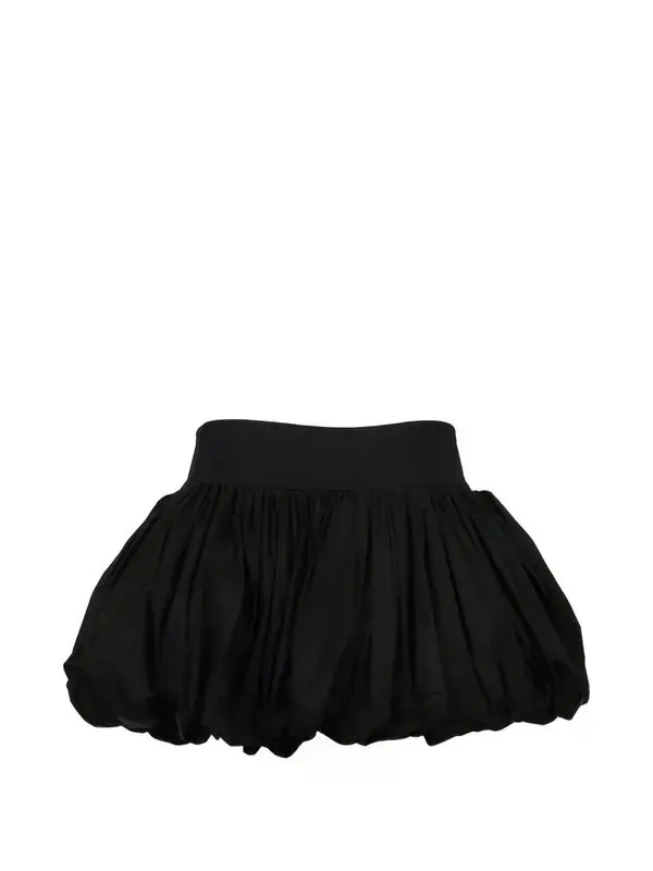 Vaquera Gathered Full Mini Skirt - Black