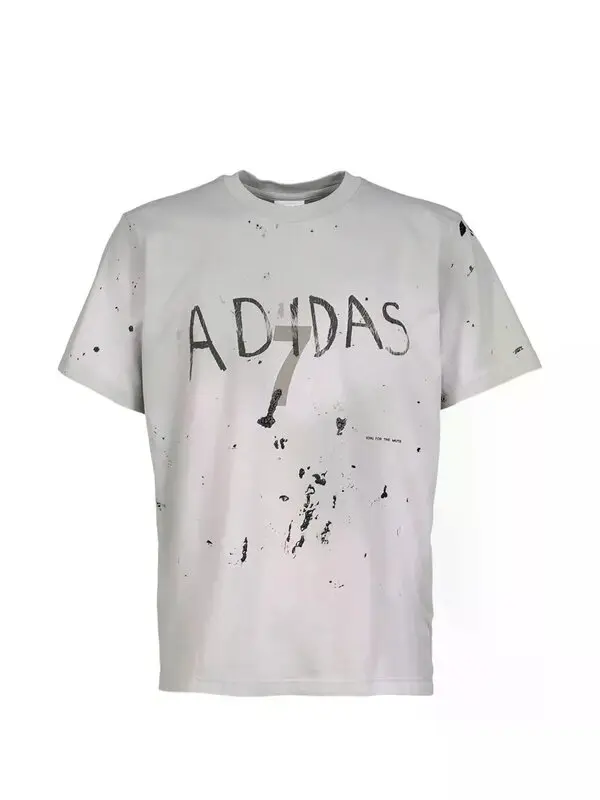 SONG FOR THE MUTE Paint-splatter Logo-print T-shirt - Grey