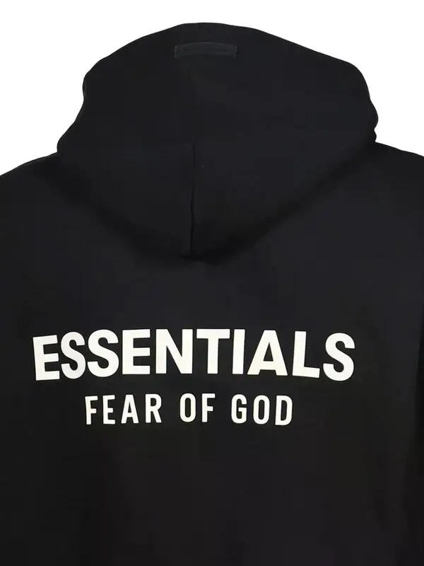 ESSENTIALS Fear Of God Logo-print Zip-up Hoodie - Black