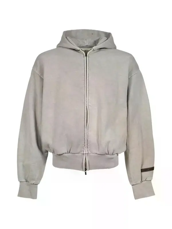ESSENTIALS Logo-embroidered Zip-up Hoodie