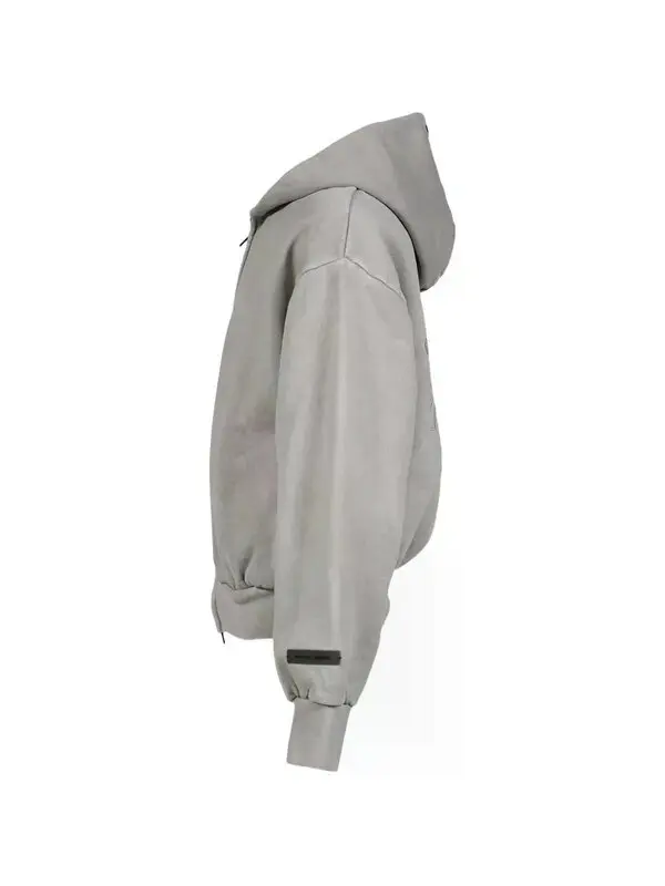 ESSENTIALS Logo-embroidered Zip-up Hoodie