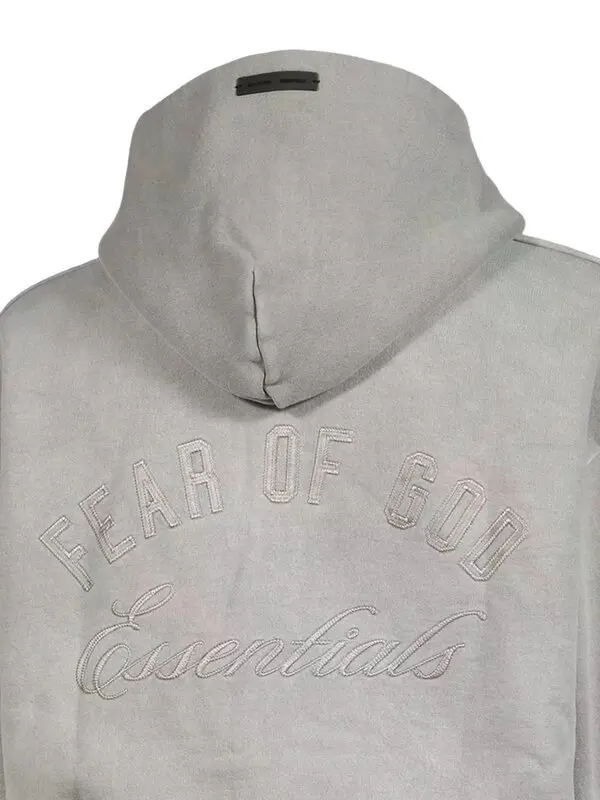 ESSENTIALS Logo-embroidered Zip-up Hoodie