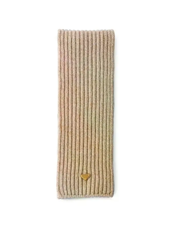 Prada Wool And Mouliné Cashmere Scarf - Neutrals