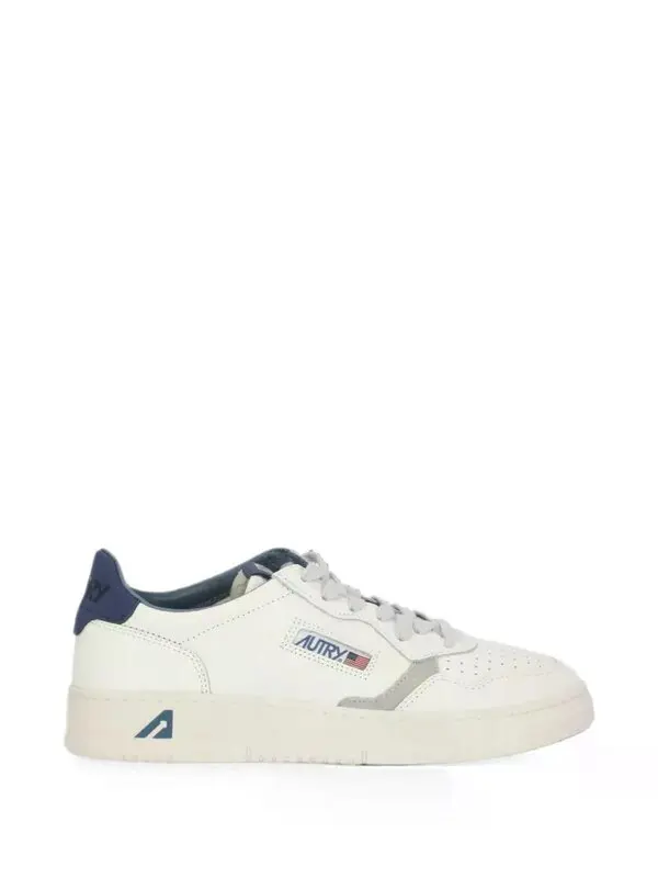AUTRY Medalist Low Sneakers In Blue Depths And Vapor Leather - White