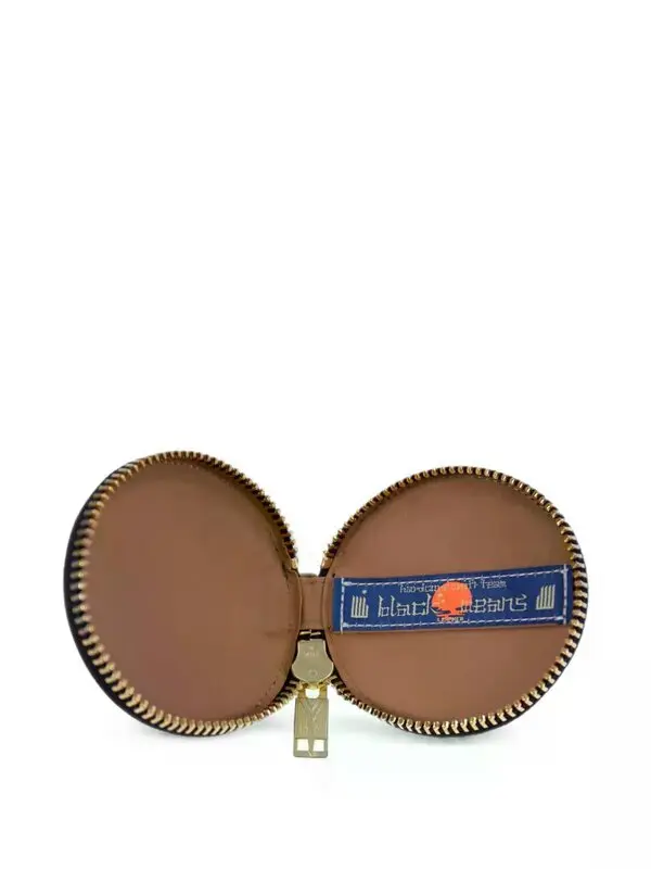 BLACK MEANS Embroidered Leather Coin Case