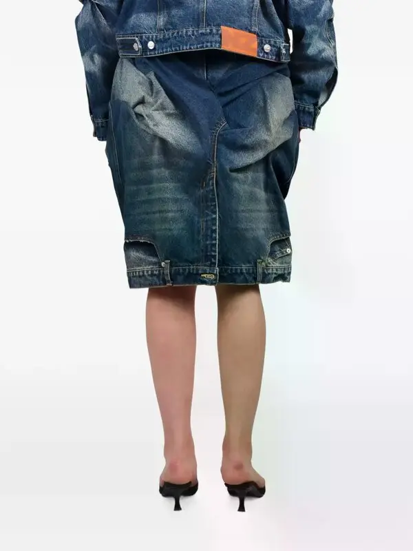 Natasha Zinko Double Layered Denim Midi Skirt