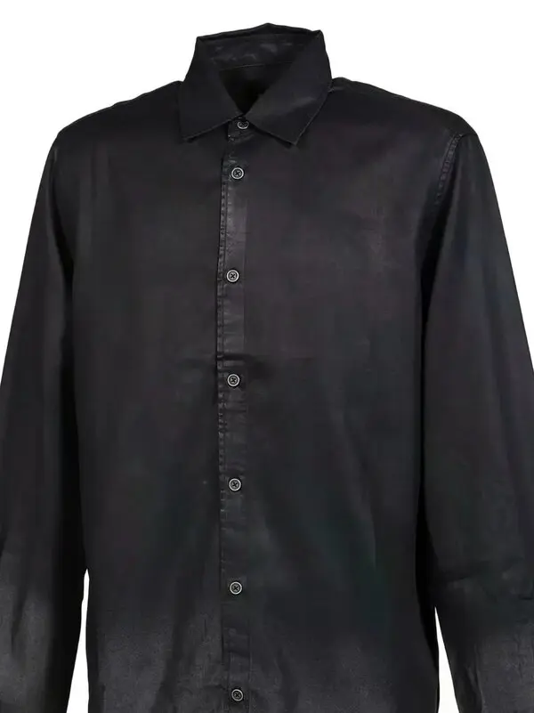 P.L.N. Pointed-collar Curved-hem Shirt