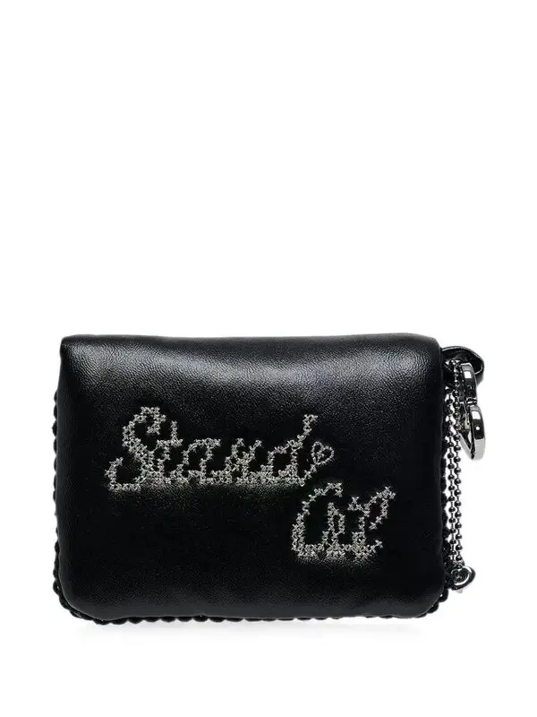 STAND OIL Memory Fluffy Logo-embroidered Wallet-style Keyring - Black