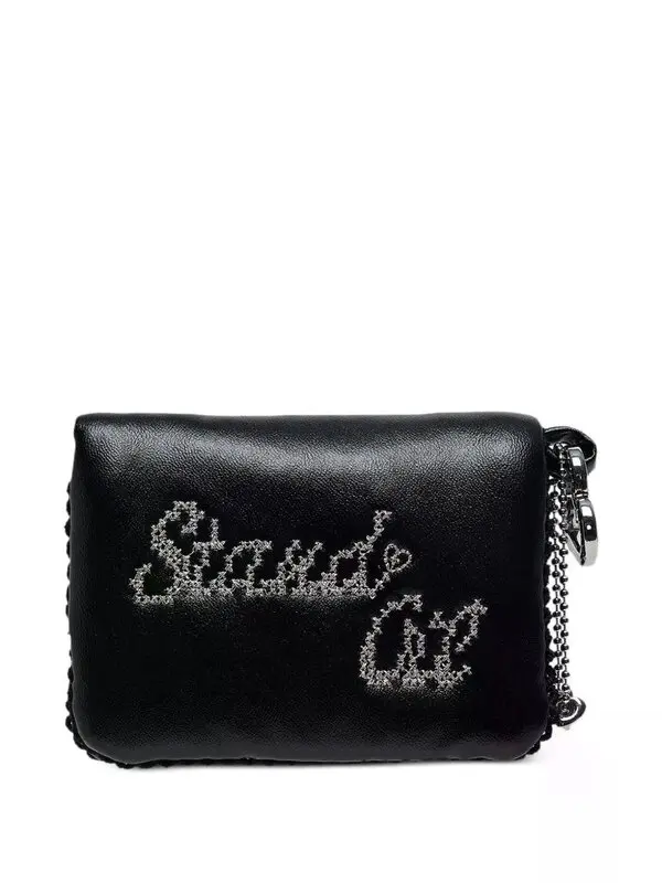 STAND OIL Memory Fluffy Logo-embroidered Wallet-style Keyring - Black