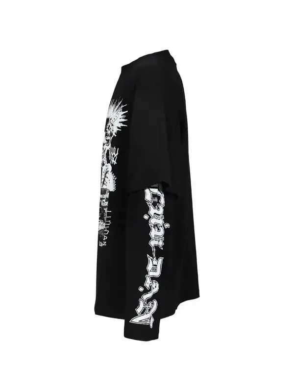LỰU ĐẠN Layered-design Graphic-print T-shirt