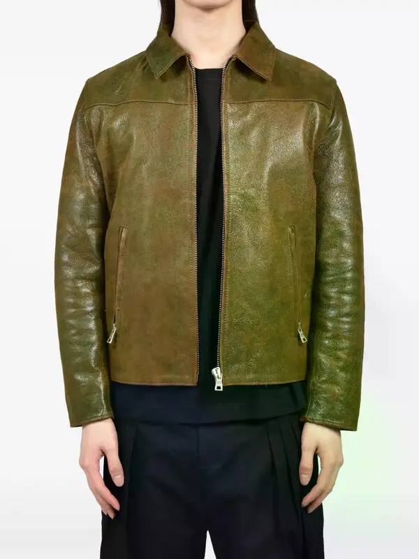 NO/FAITH STUDIOS Aged-effect Leather Jacket