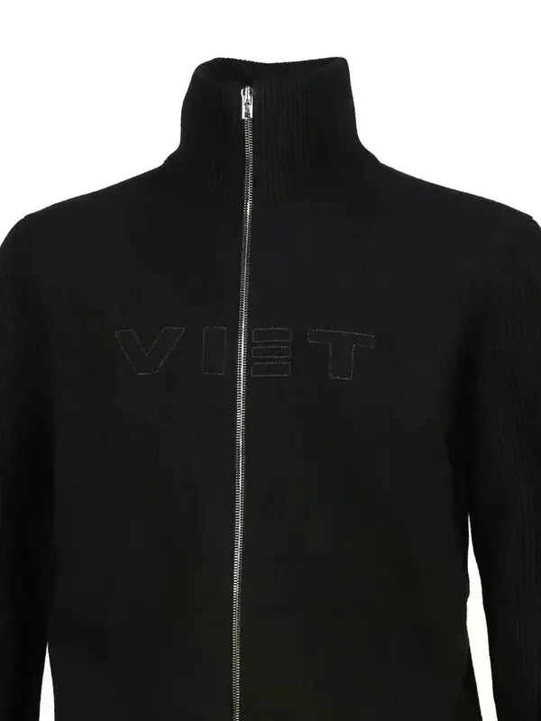 Vetements Logo-embroidered Zip-up Sweater