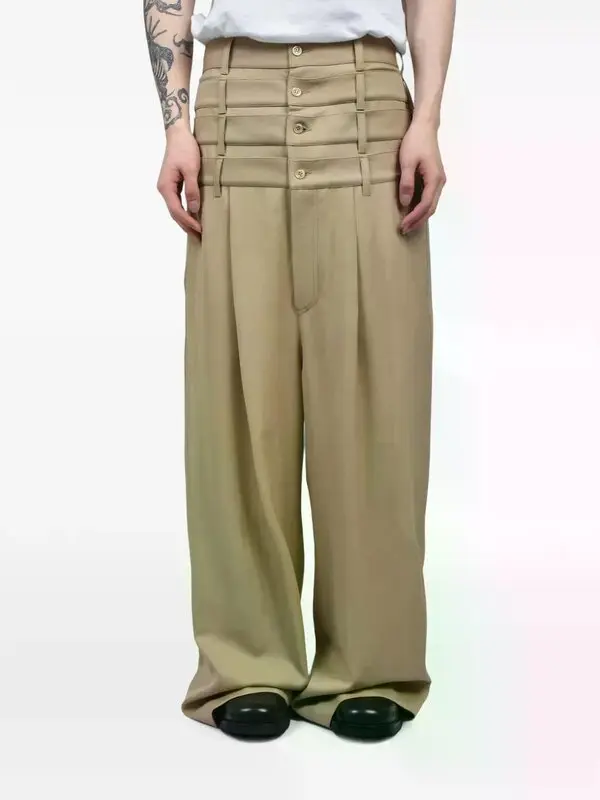 3.PARADIS Four-waist Pleated Tailored Trousers