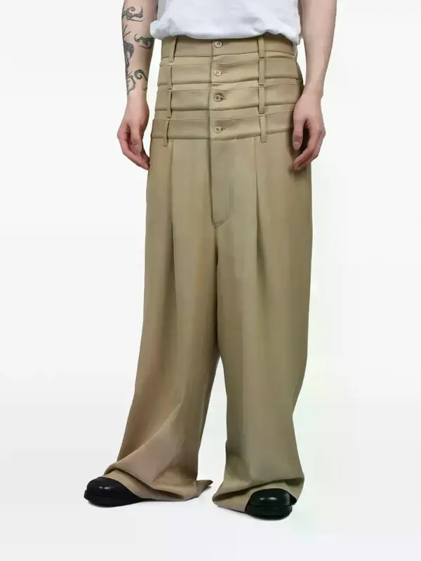 3.PARADIS Four-waist Pleated Tailored Trousers