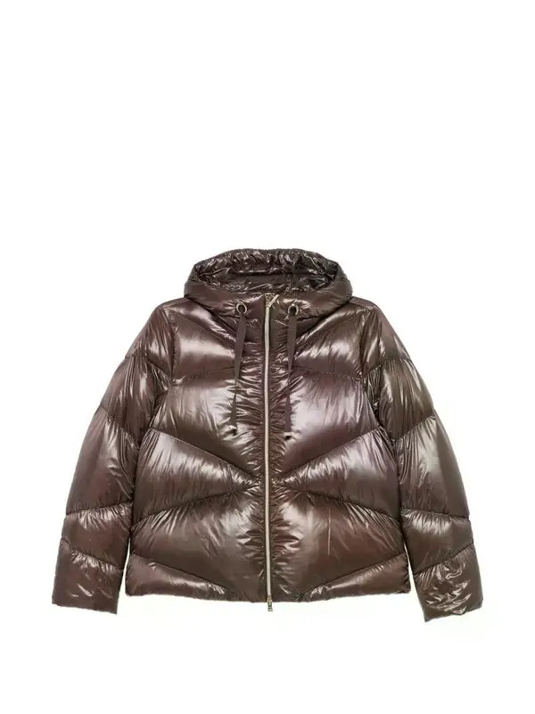 Herno Quilted Hooded Jacket - Brown