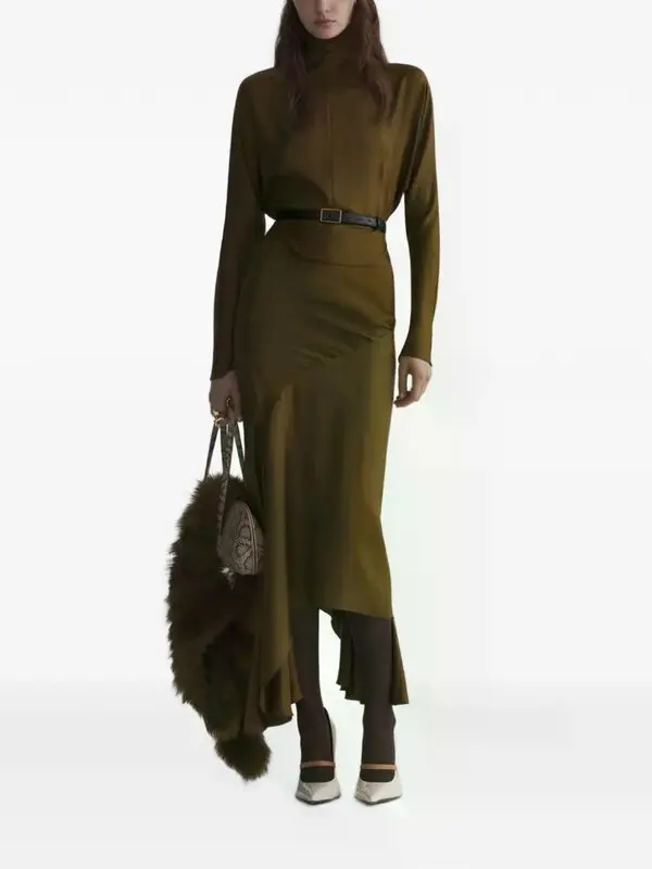 MUGLER Mock Neck Bat Sleeves Top