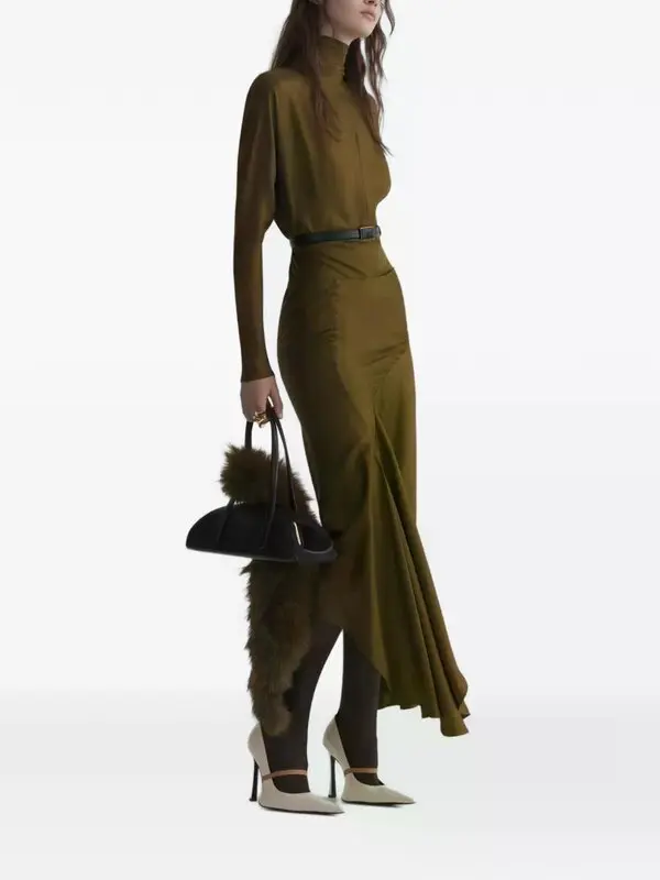 MUGLER Mock Neck Bat Sleeves Top