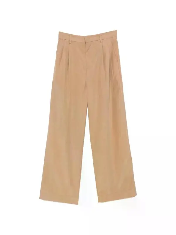 WHITE SAND Pleated Wide-leg Trousers