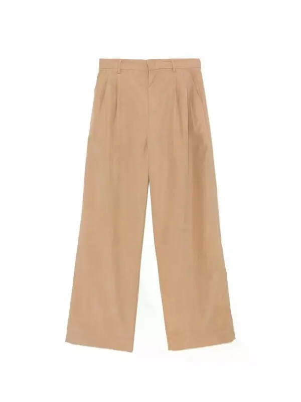 WHITE SAND Pleated Wide-leg Trousers - Neutrals