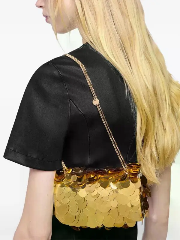 Rabanne Sparkle Sequin-embroidered Small Shoulder Bag - Yellow