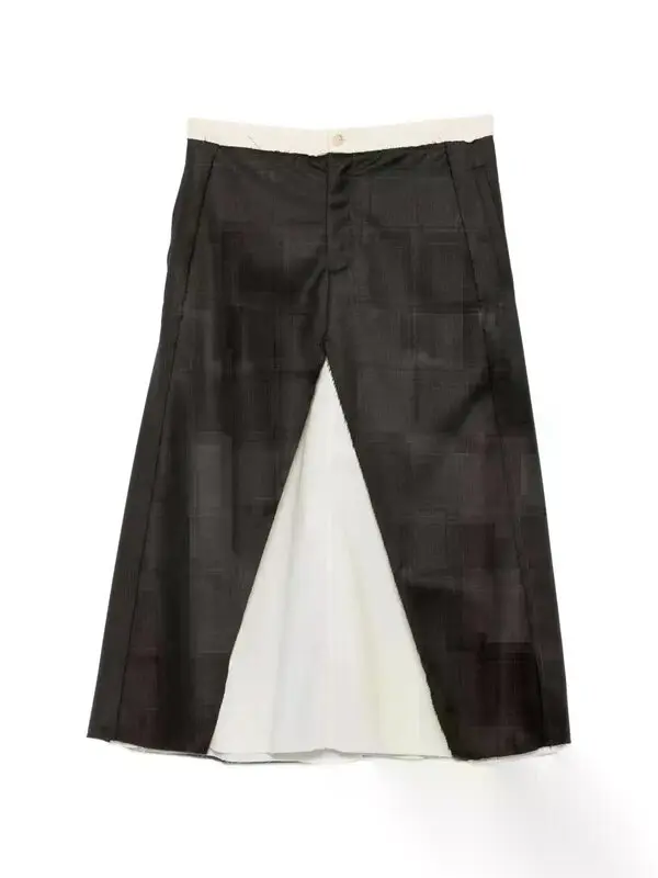 SONIA CARRASCO Check Raw-edge Midi Skirt