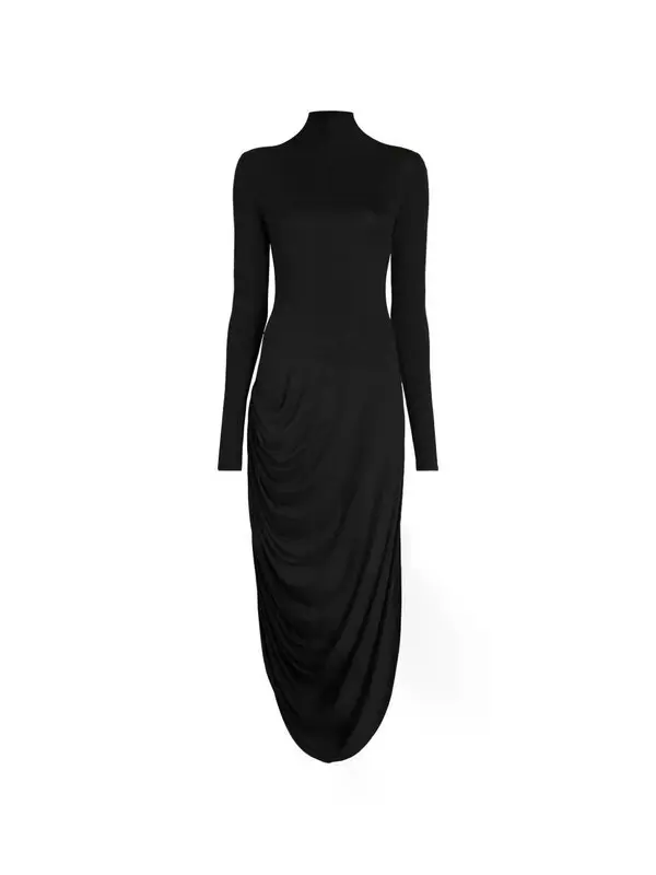 Proenza Schouler White Label Long Imogen Draped-detail Dress - Black