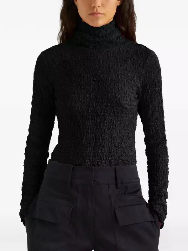 Proenza Schouler White Label Harriet Smocked Jacquard Top