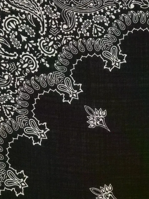 Destin Paisley-print Wool Scarf - Black