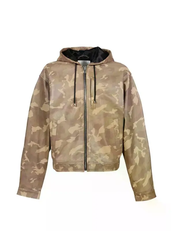 EZR Camouflage-print Lambskin Zip-up Jacket