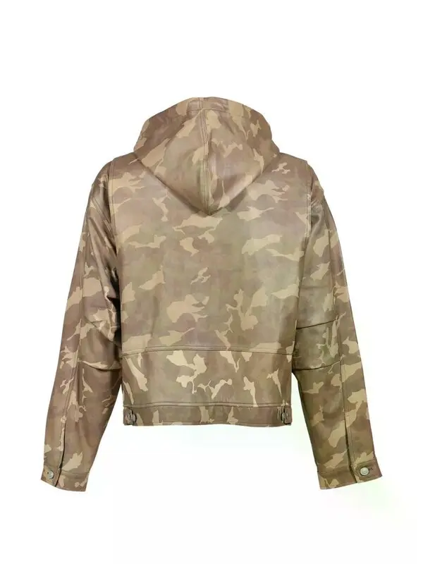 EZR Camouflage-print Lambskin Zip-up Jacket