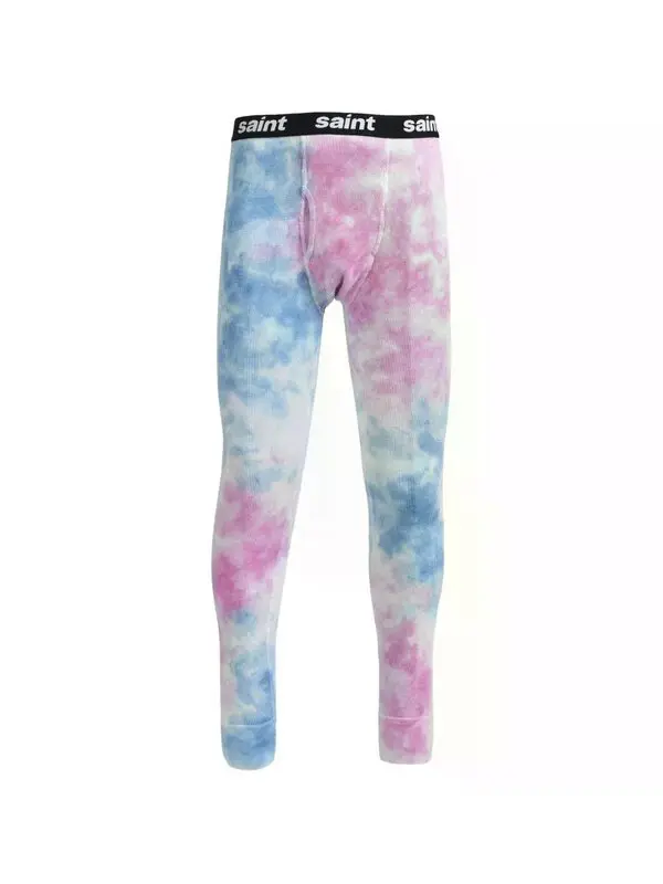 SAINT MXXXXXX Tie-dye Waffle-knit Thermal Pants