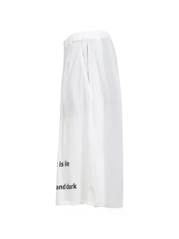 Yohji Yamamoto Message-print Pleated Shorts