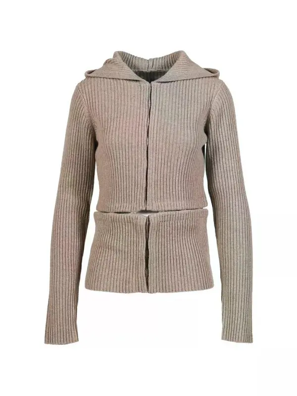 HELIOT EMIL Refracta Ribbed-knit Cardigan - Neutrals