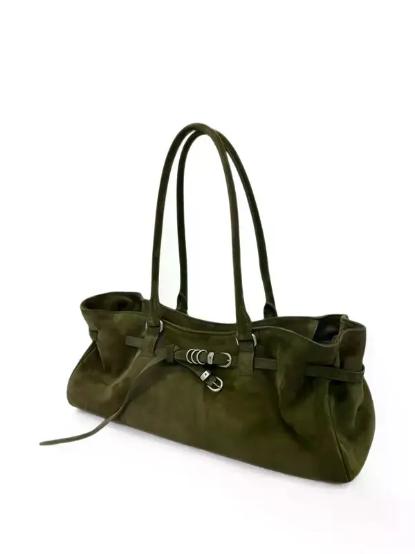 MARGESHERWOOD Grandma Buckle-detail Suede Tote Bag - Green